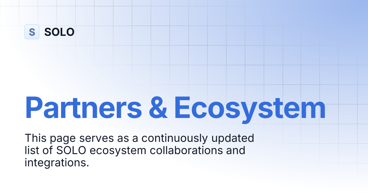 Partners & Ecosystem | SOLO